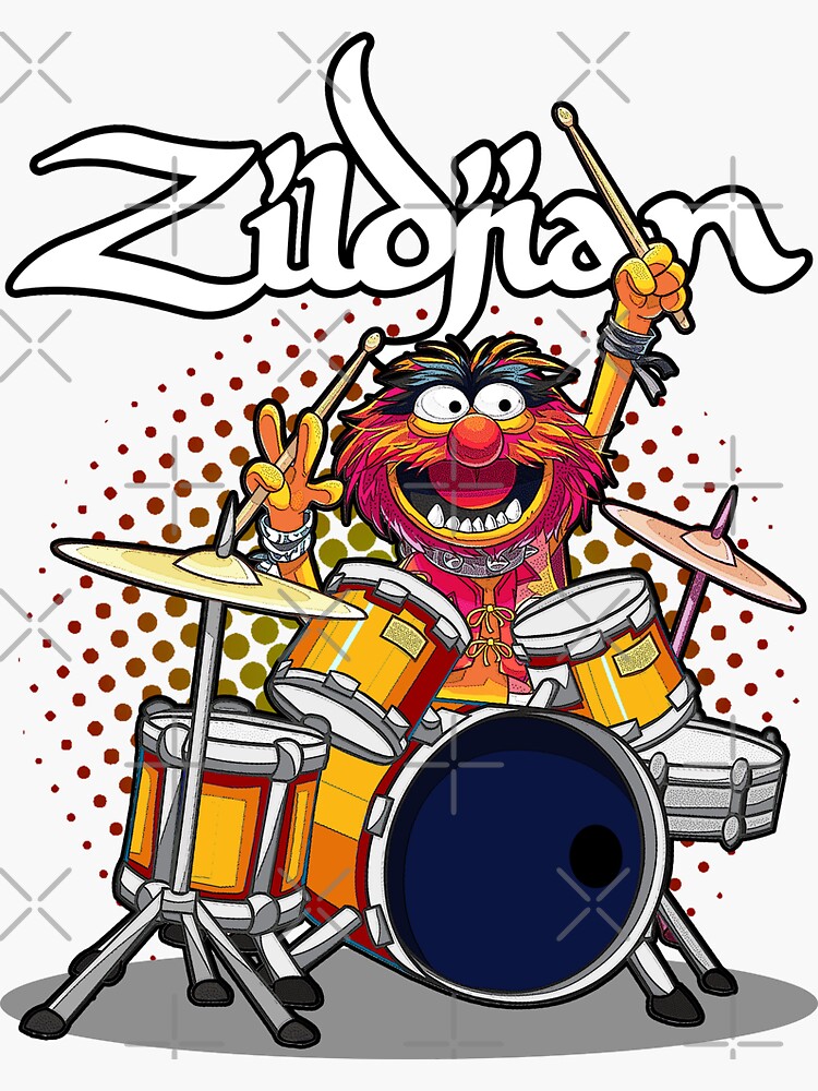 "ANIMAL DRUMMER ZILDJIAN CYMBALS" Sticker for Sale by TEEjDESIGN ...