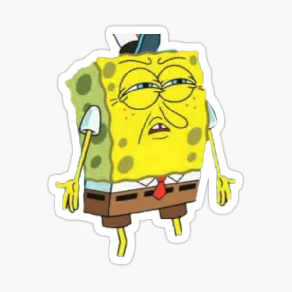 "Spongebob Confused Disgusted Meme" Sticker for Sale by oneademones ...