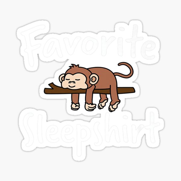 "Monkey Monkeys Sleeping Sleep Pajama Nightgown " Sticker for Sale by ...