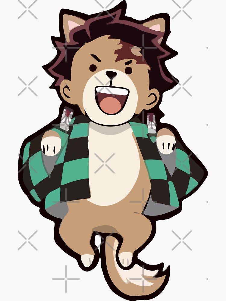 "Tanjiro Dog" Sticker by THEMADBRUSH | Redbubble