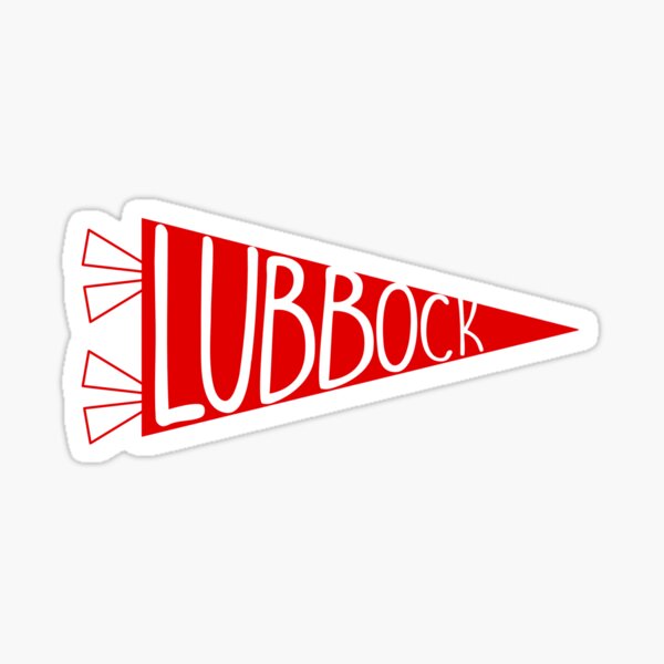 "TTU Red Lubbock Banner" Sticker by Simplyjwdesigns | Redbubble