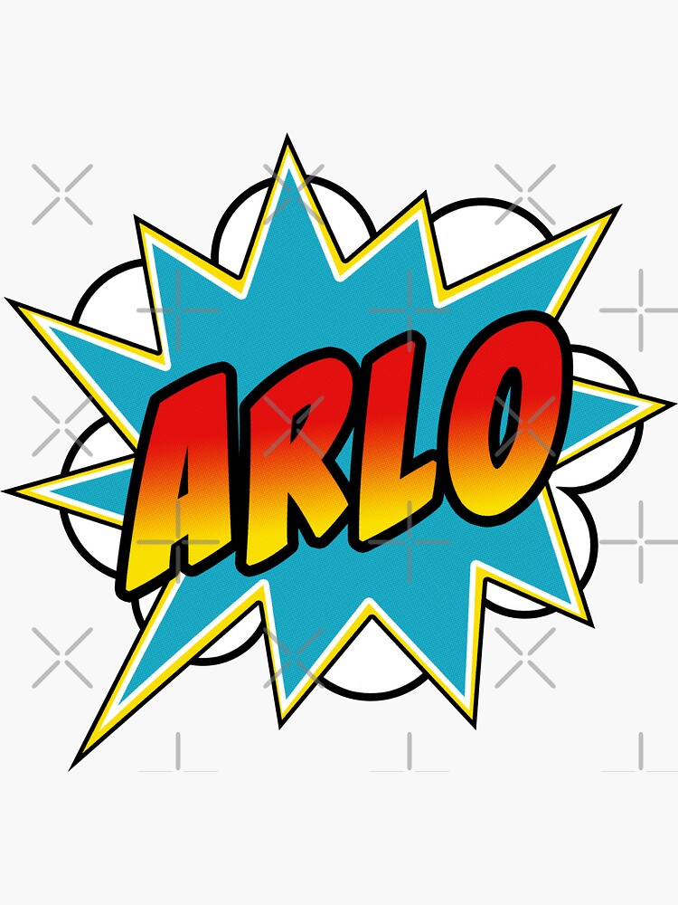 "Boys Arlo Comic Book Superhero Name" Sticker by Rixta82 | Redbubble