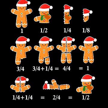 "Gingerbread With Santa Hat Christmas Math Teacher Equation" Essential ...