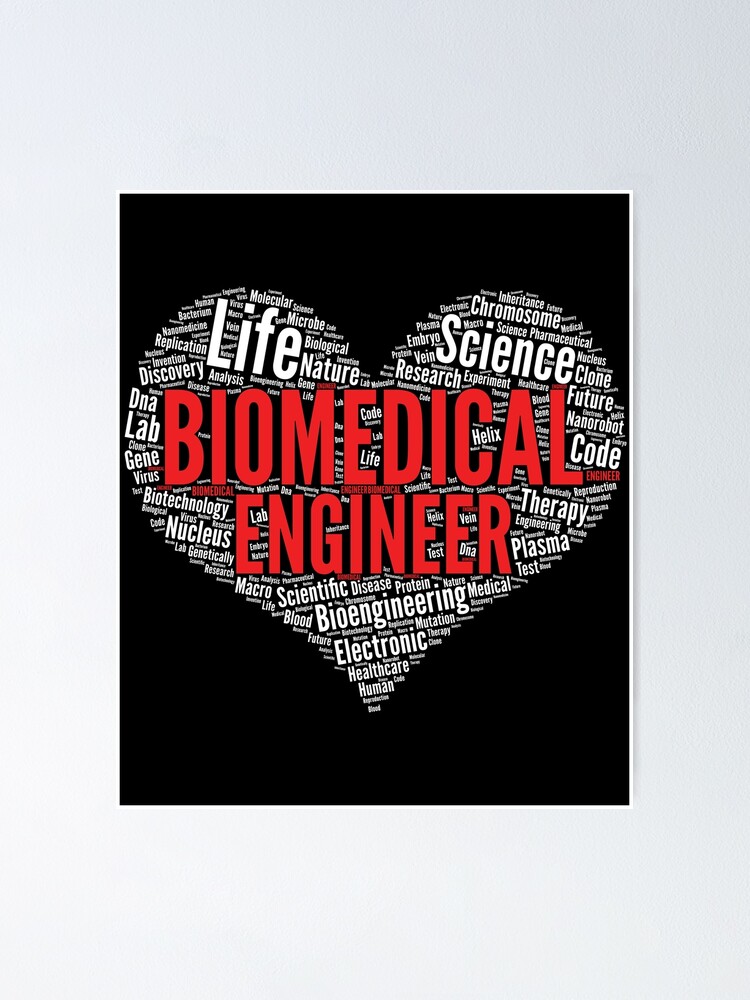 "Biomedical Engineer Heart Shape Word Cloud Biomed Engineers print ...