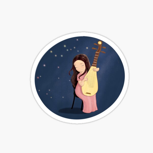 "Cute little pipa girl" Sticker for Sale by Acoustic9cetra | Redbubble