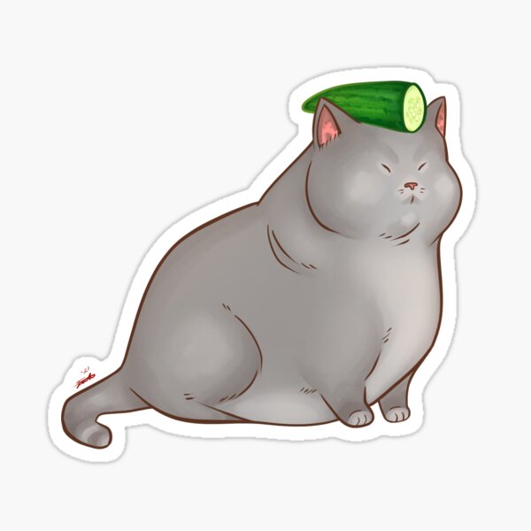 "Cucumber Kitty" Sticker by illium | Redbubble