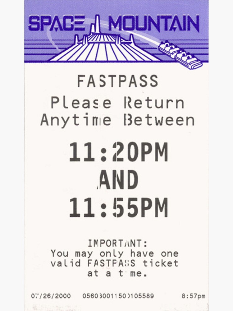 "Space Mountain Fastpass Sticker" Sticker by MarvinWaschek | Redbubble