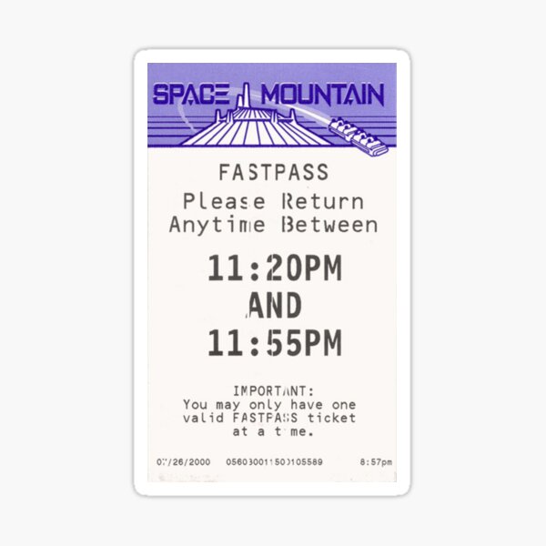 "Space Mountain Fastpass Sticker" Sticker by MarvinWaschek | Redbubble