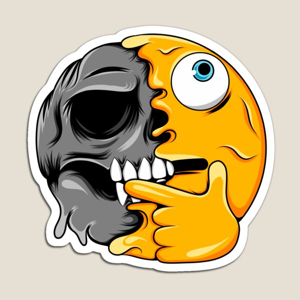 "Thinker Zombie Emoji" Magnet for Sale by D3monic | Redbubble
