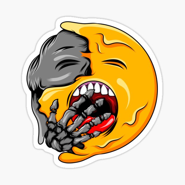 "Tired Zombie Emoji" Sticker by D3monic | Redbubble