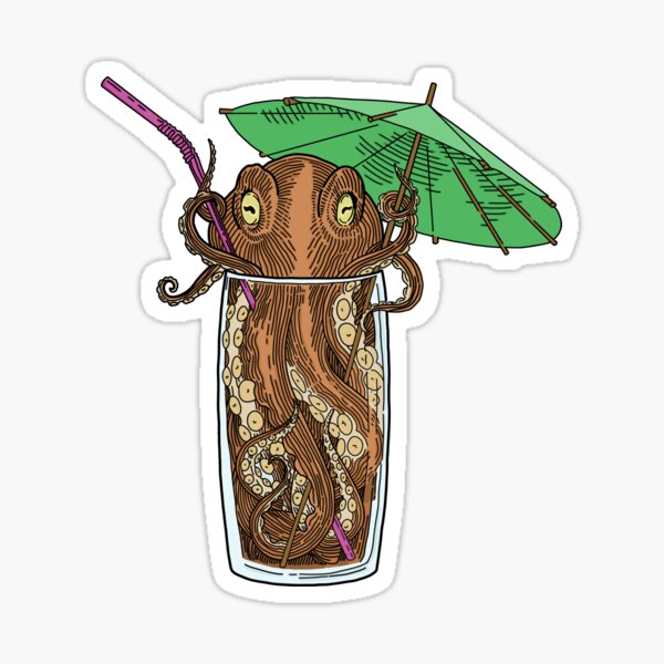 "Tropical Octopus" Sticker for Sale by CalistaK | Redbubble
