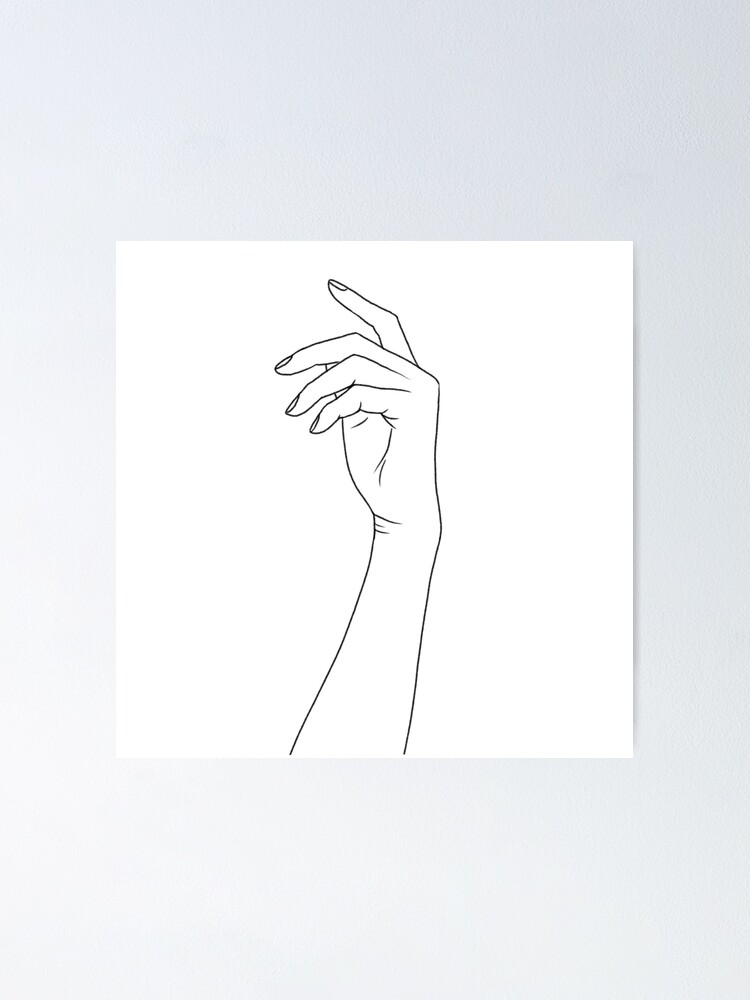 "Woman's hand line drawing" Poster for Sale by smotrivnebo | Redbubble