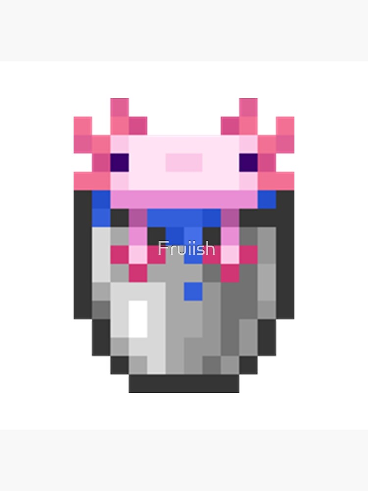 "Minecraft axolotl in a bucket" Poster for Sale by Fruiish | Redbubble