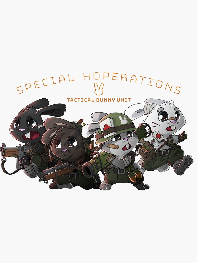 "Special Hoperations Tactical Bunny Rabbit Squad Sticker" Sticker by ...