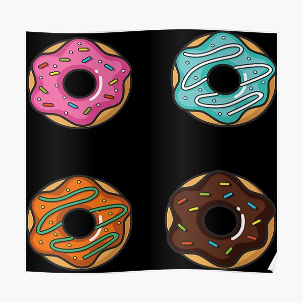 "Doughnut Sticker Pack" Poster for Sale by DAFEST-STORE | Redbubble