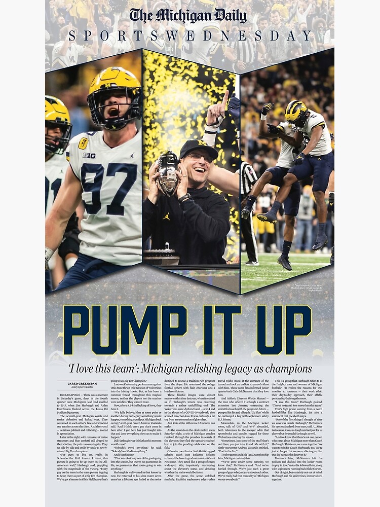 "12/8 The Michigan Daily Back Cover" Poster for Sale by michigan-daily ...