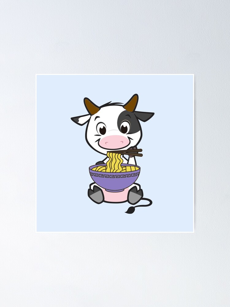 "Japanese Anime Cow Kawaii Cow Cute Cow and Japanese Noodles Ramen ...