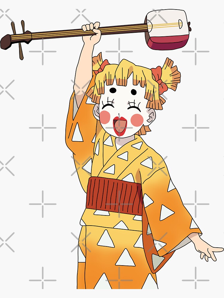Pegatina «Zenko con Shamisen - Demon Slayer» de ThePlum-Palette | Redbubble
