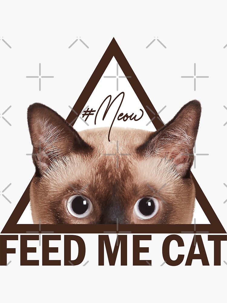 "FEED ME CAT FEED ME MEOW" Sticker for Sale by underrate | Redbubble