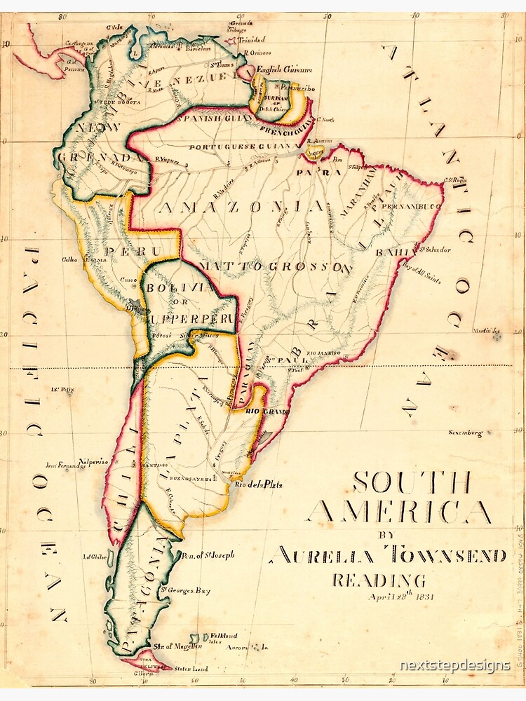 Póster «Mapa de América del Sur, 1831 de Townsend» de nextstepdesigns ...