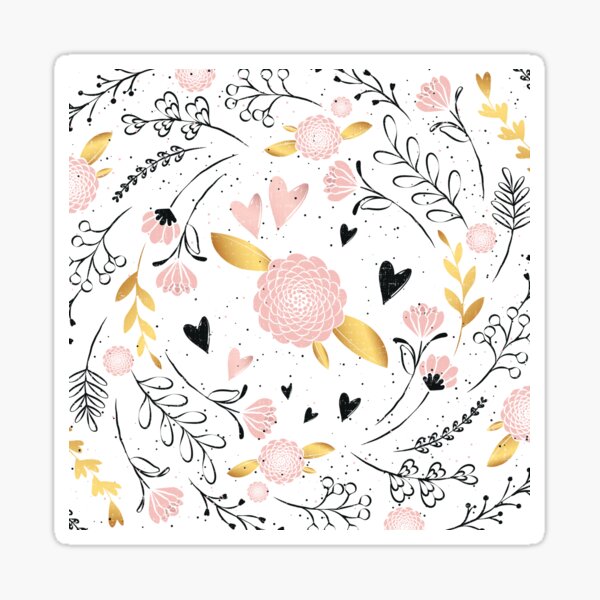 "Hearts and Flowers" Sticker for Sale by Orce | Redbubble