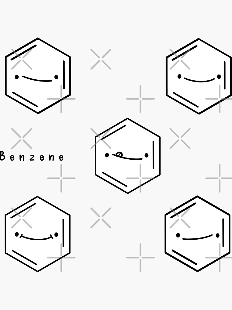 "Cute Benzene Rings Pack" Sticker for Sale by SofiaSava01 | Redbubble