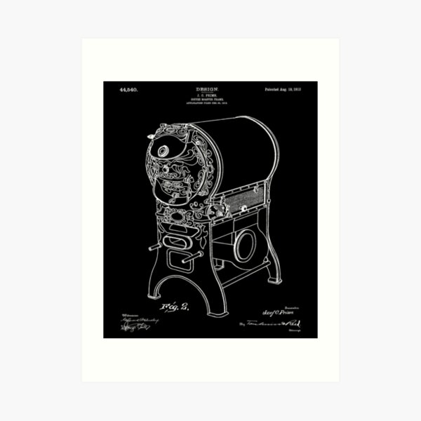"Coffee Roaster Blueprint Patent Diagram Outline Sketch Java product ...