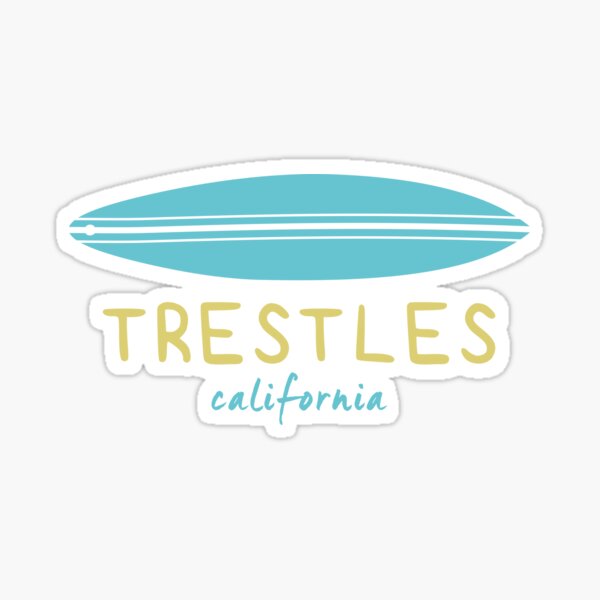 "SURFBOARD TRESTLES CALIFORNIA" Sticker for Sale by boleteshop | Redbubble