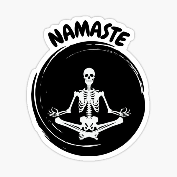 "Meditating Skeleton Namaste Yoga Lotus" Sticker by EcaterinaPrint ...