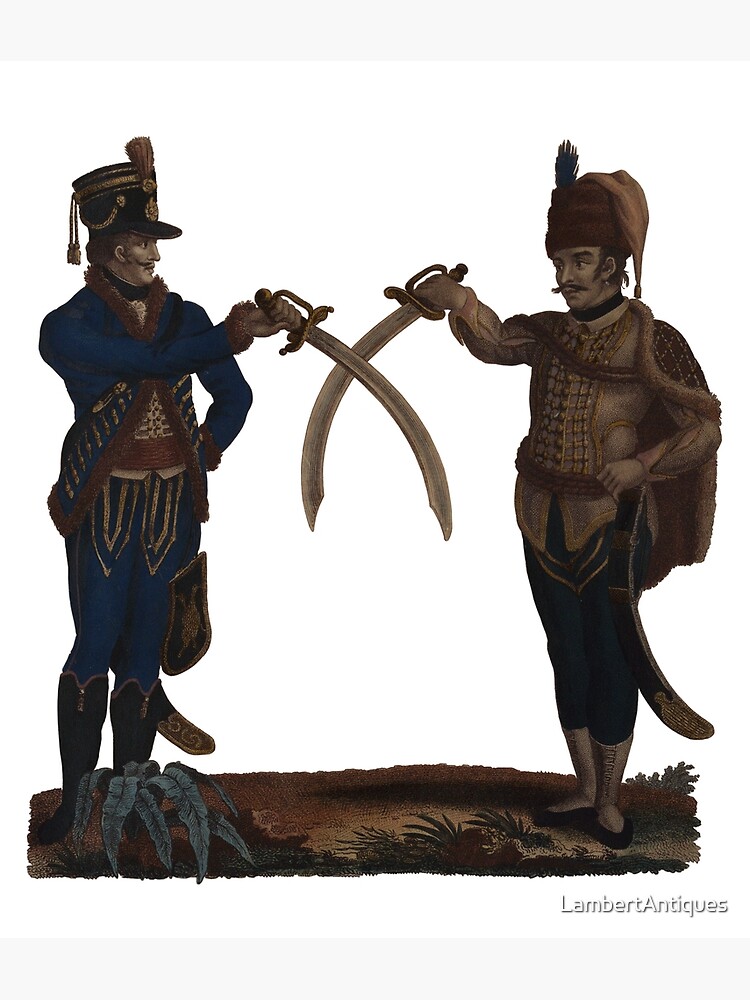 "Prussian & Swiss Officers fencing" Poster by LambertAntiques | Redbubble