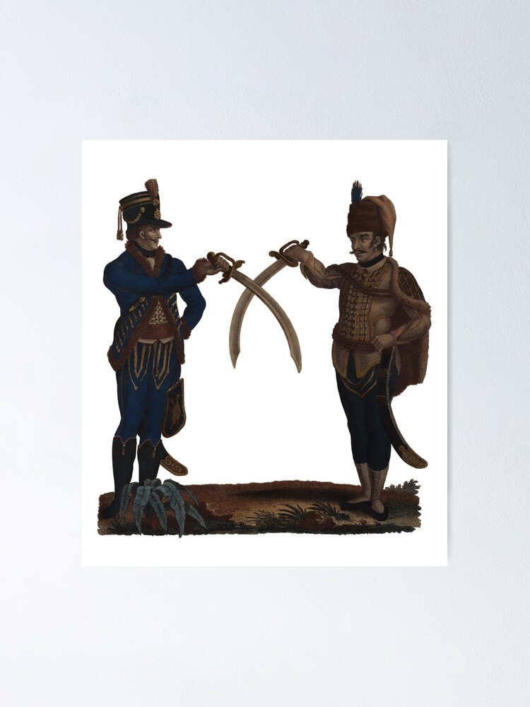 "Prussian & Swiss Officers fencing" Poster by LambertAntiques | Redbubble