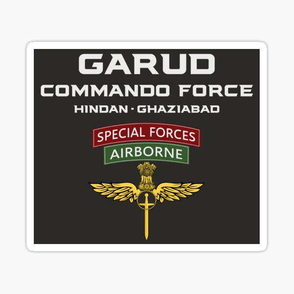"Garud Commando Force Indian Special Force Emblem 1357" Sticker for ...