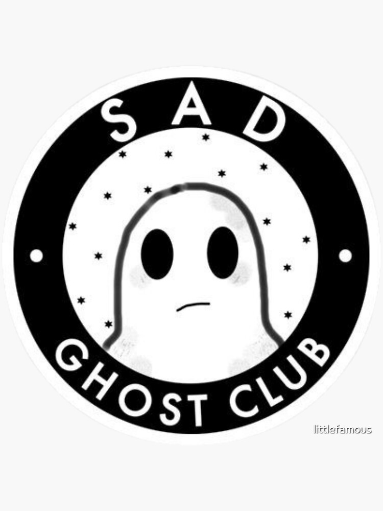 "sad ghost club" Sticker for Sale by littlefamous | Redbubble
