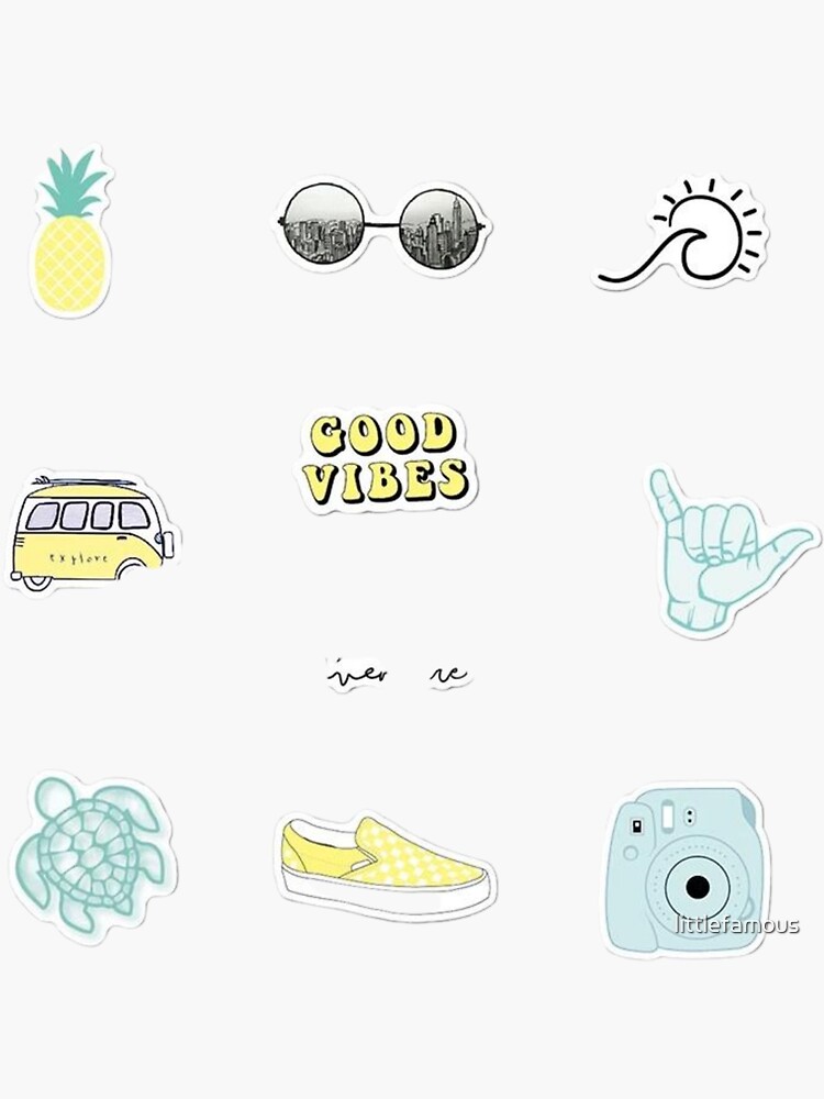 "good vibes sticker pack" Sticker for Sale by littlefamous | Redbubble