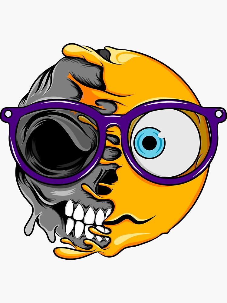 "Nerd Thinking Zombie Emoji" Sticker for Sale by D3monic | Redbubble