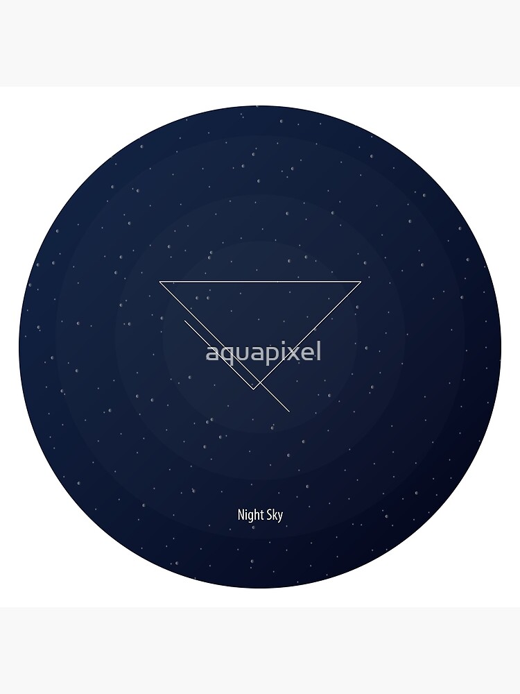 "Blue night sky. Figure: triangle with incomplete lines. Modern design ...