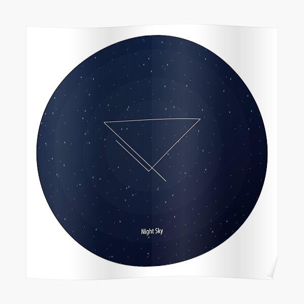 "Blue night sky. Figure: triangle with incomplete lines. Modern design ...