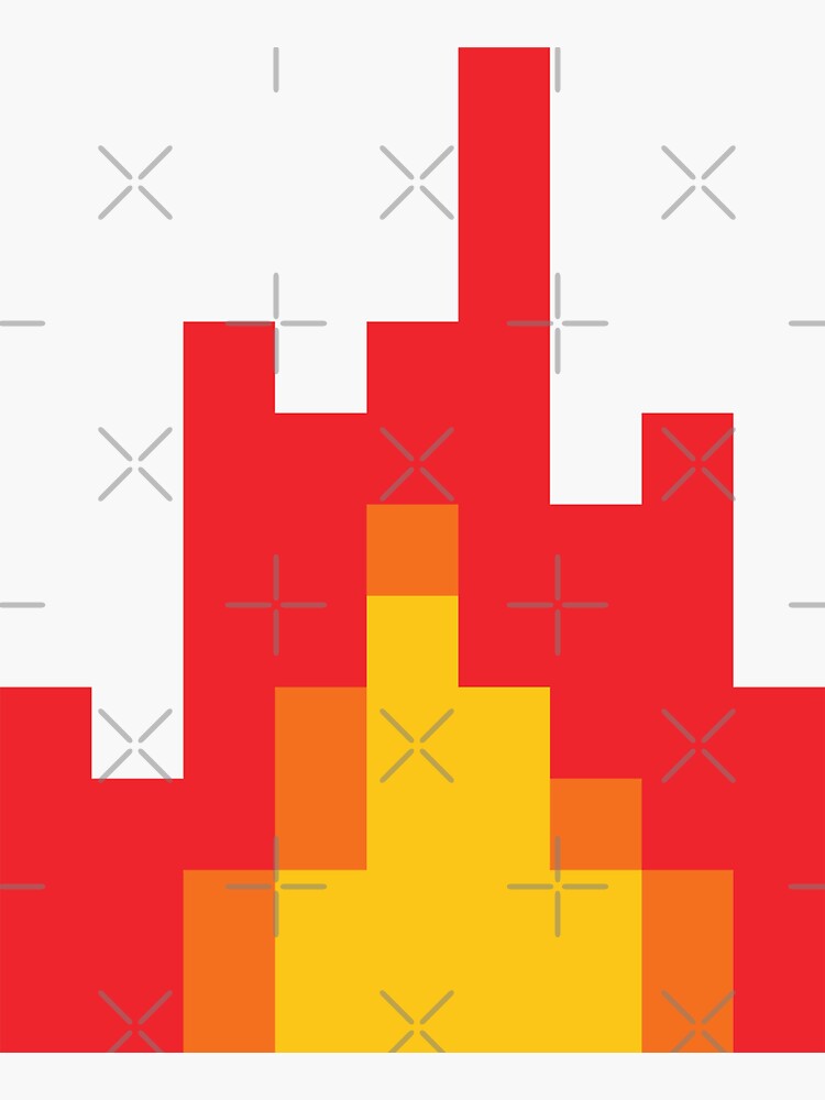 "8 bit fire" Sticker by simasgs | Redbubble