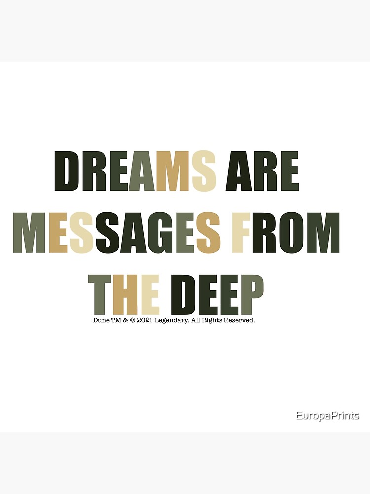"Dreams Are Messages From The Deep Dune Fan Art" Art Print for Sale by ...