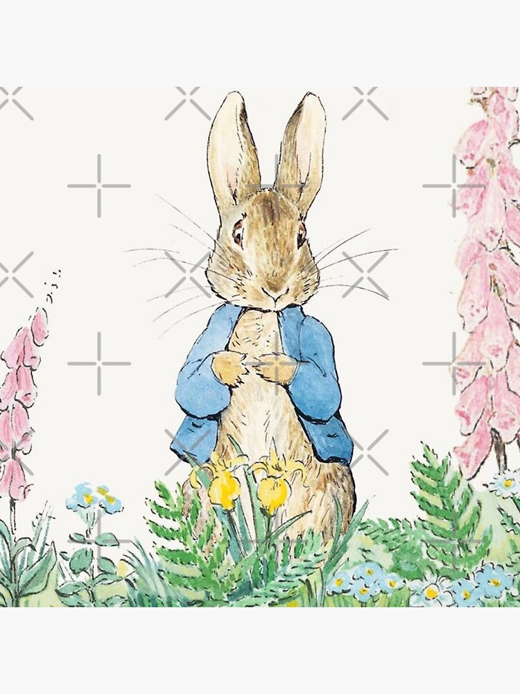 "Beatrix Potter Peter Rabbit and Flowers Illustration " Poster by ...
