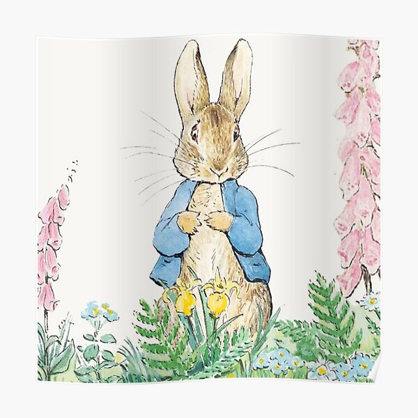"Beatrix Potter Peter Rabbit and Flowers Illustration " Poster by ...