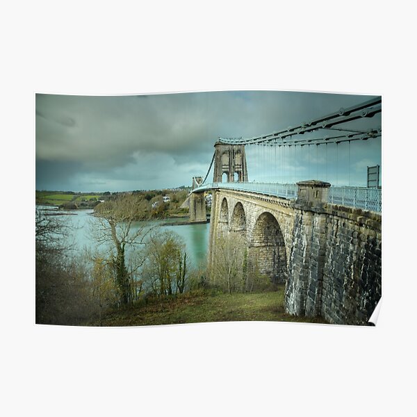 "Menai Suspension Bridge" Poster for Sale by MargaretClavell | Redbubble