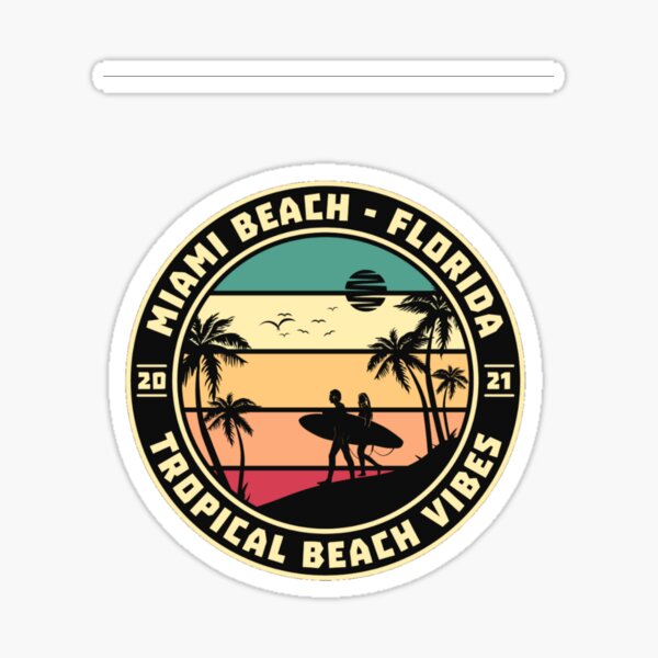 "Miami Beach Florida" Sticker by pnkpopcorn | Redbubble