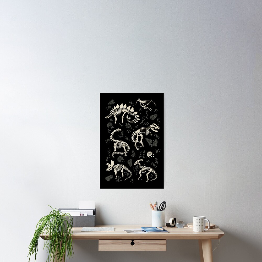 "Excavated Dinosaur Fossils" Poster by latheandquill | Redbubble