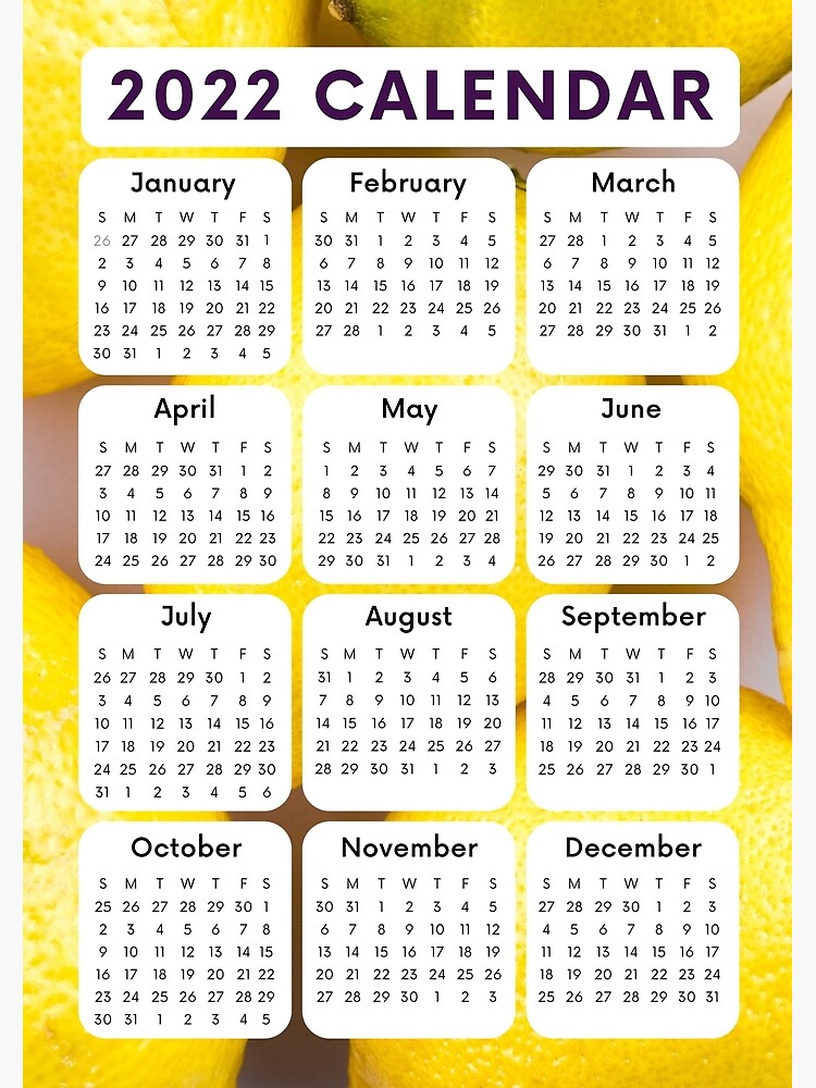 "2022 calendar citron. lemon" Poster for Sale by Mgdevo | Redbubble