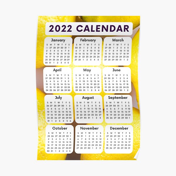 "2022 calendar citron. lemon" Poster for Sale by Mgdevo | Redbubble