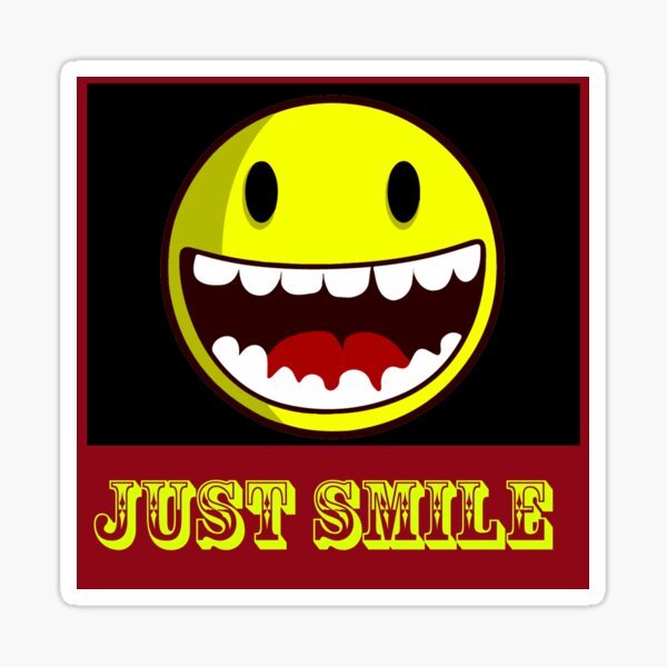 "Just Smile Smiley Face " Sticker for Sale by Astra112 | Redbubble