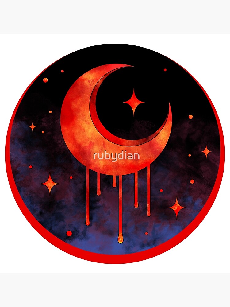 "Blood Red Crescent Moon bleeding dripping among stars" Poster for Sale ...