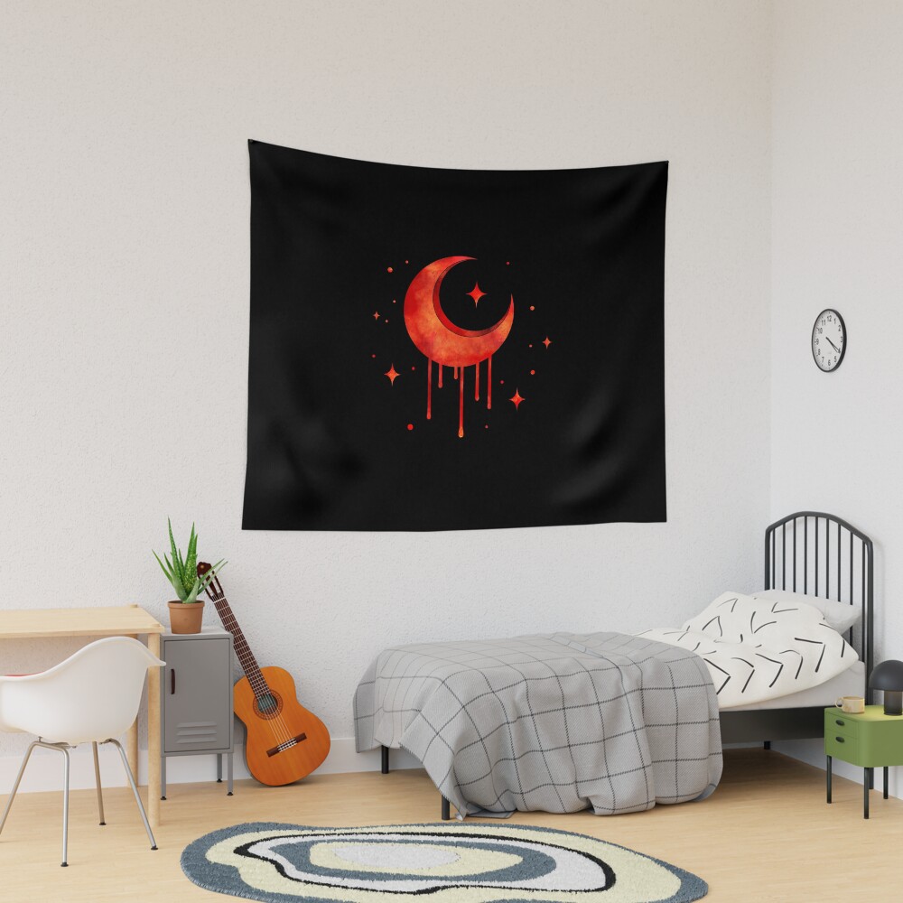 "Blood Red Crescent Moon bleeding dripping among stars" Poster for Sale ...