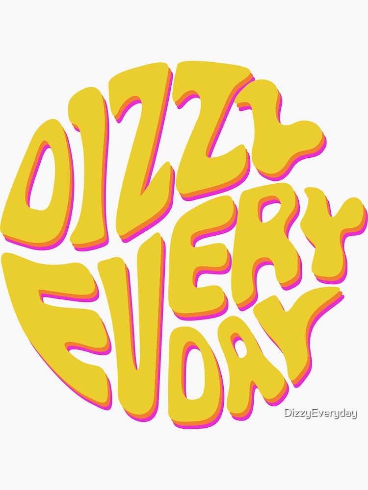 "Dizzy Everyday 70s Groovy Logo" Sticker by DizzyEveryday | Redbubble